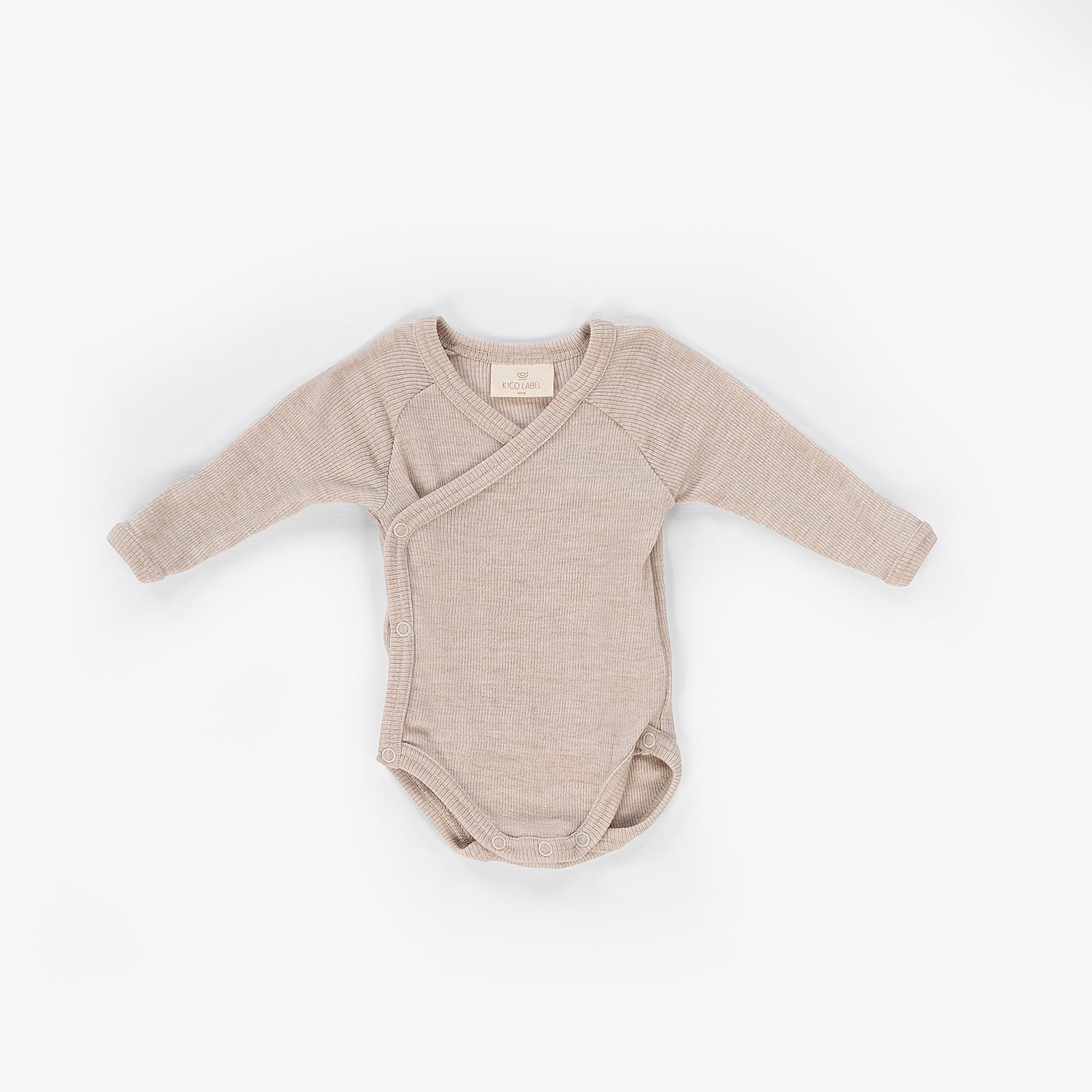 Baby overslag romper met lange mouw | 100% Merinowol